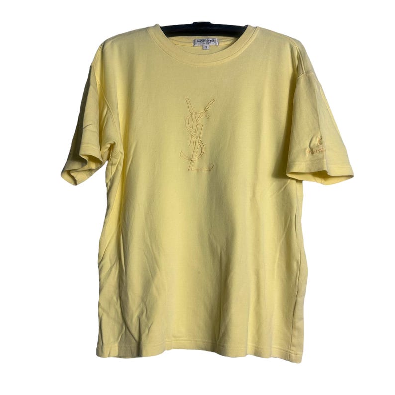 Vintage Yves Saint Laurent YSL Embroidery Big Logo T-shirt - Etsy