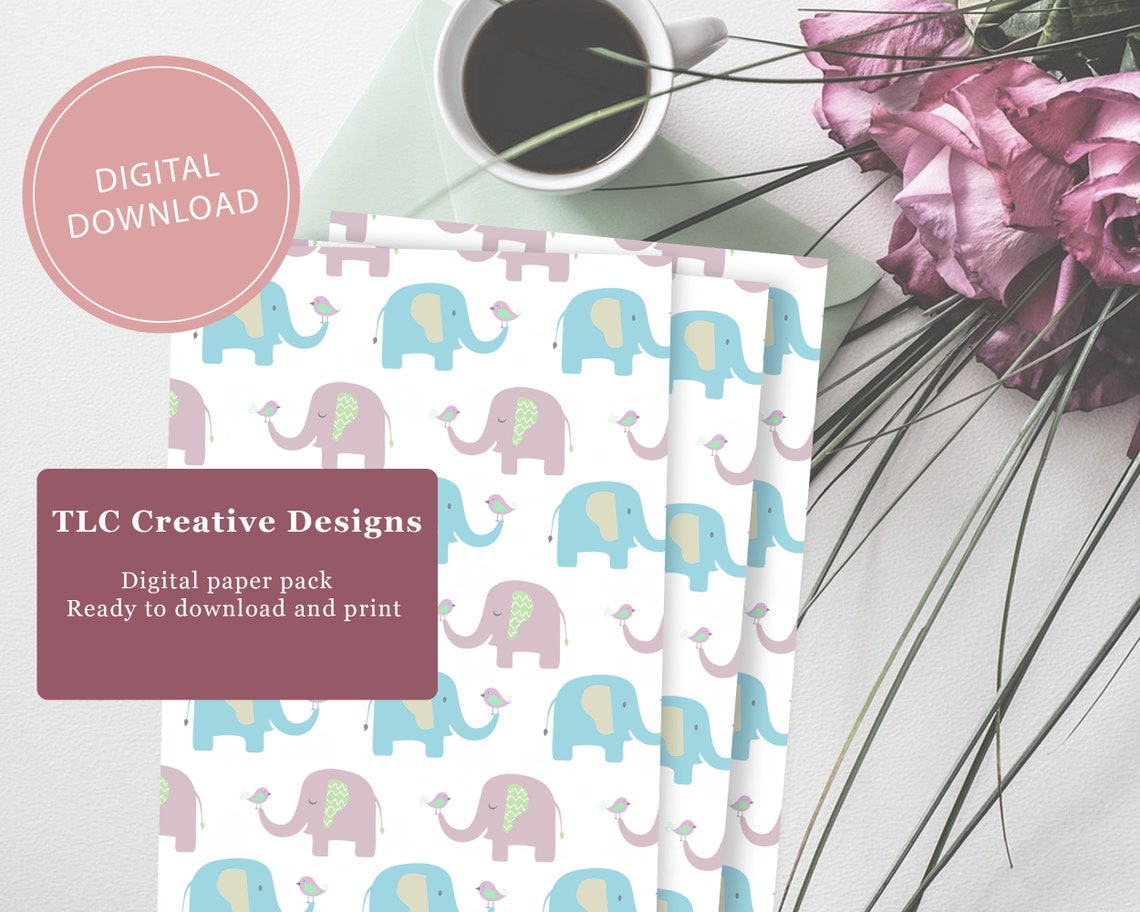 Paper Scrapbooking Baby Shower Digital Papers for Baby Shower Games ...