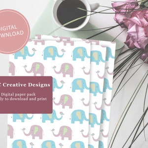 Paper Scrapbooking Baby Shower Digital Papers for Baby Shower Games ...