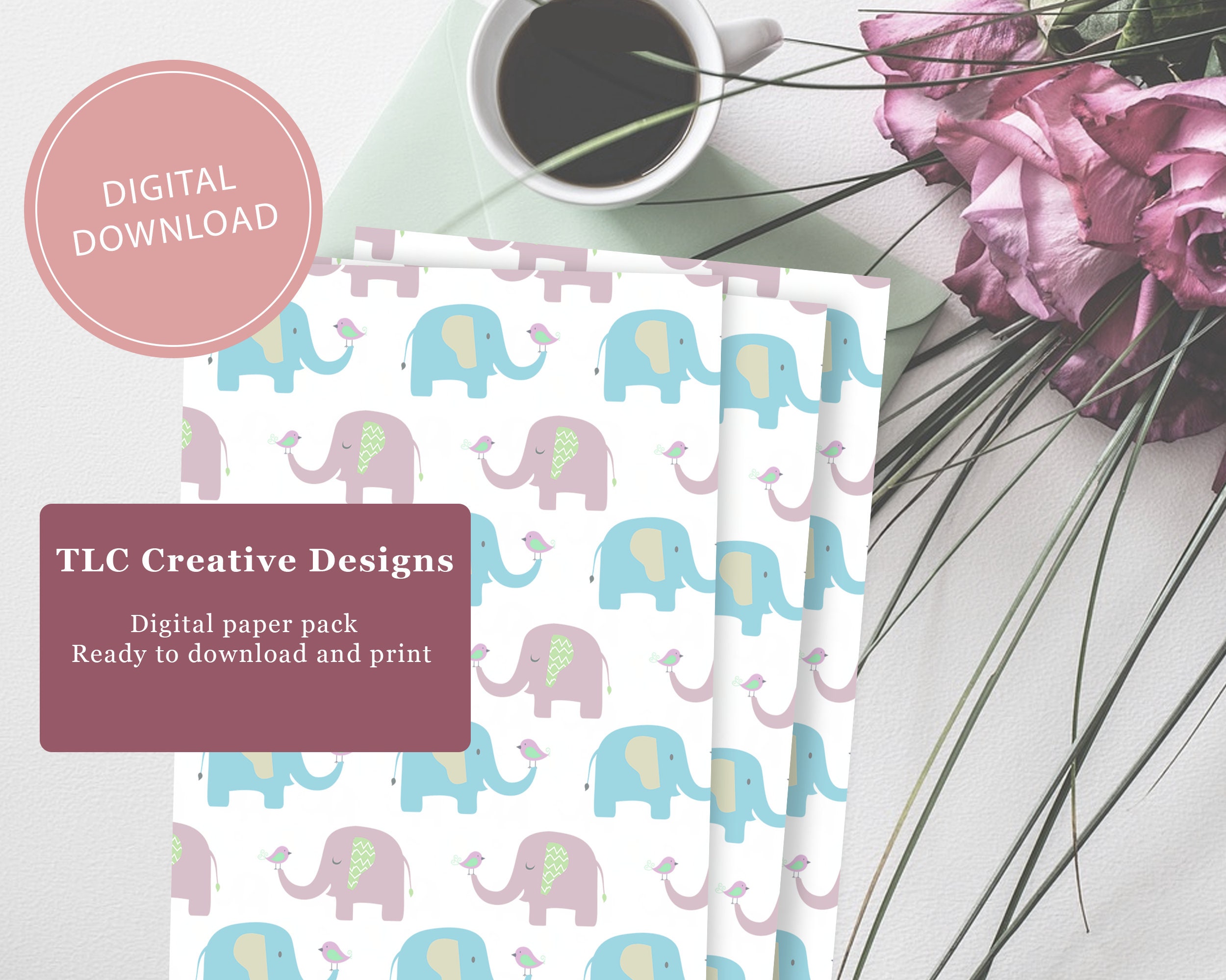 Paper Scrapbooking Baby Shower Digital Papers for Baby Shower Games ...