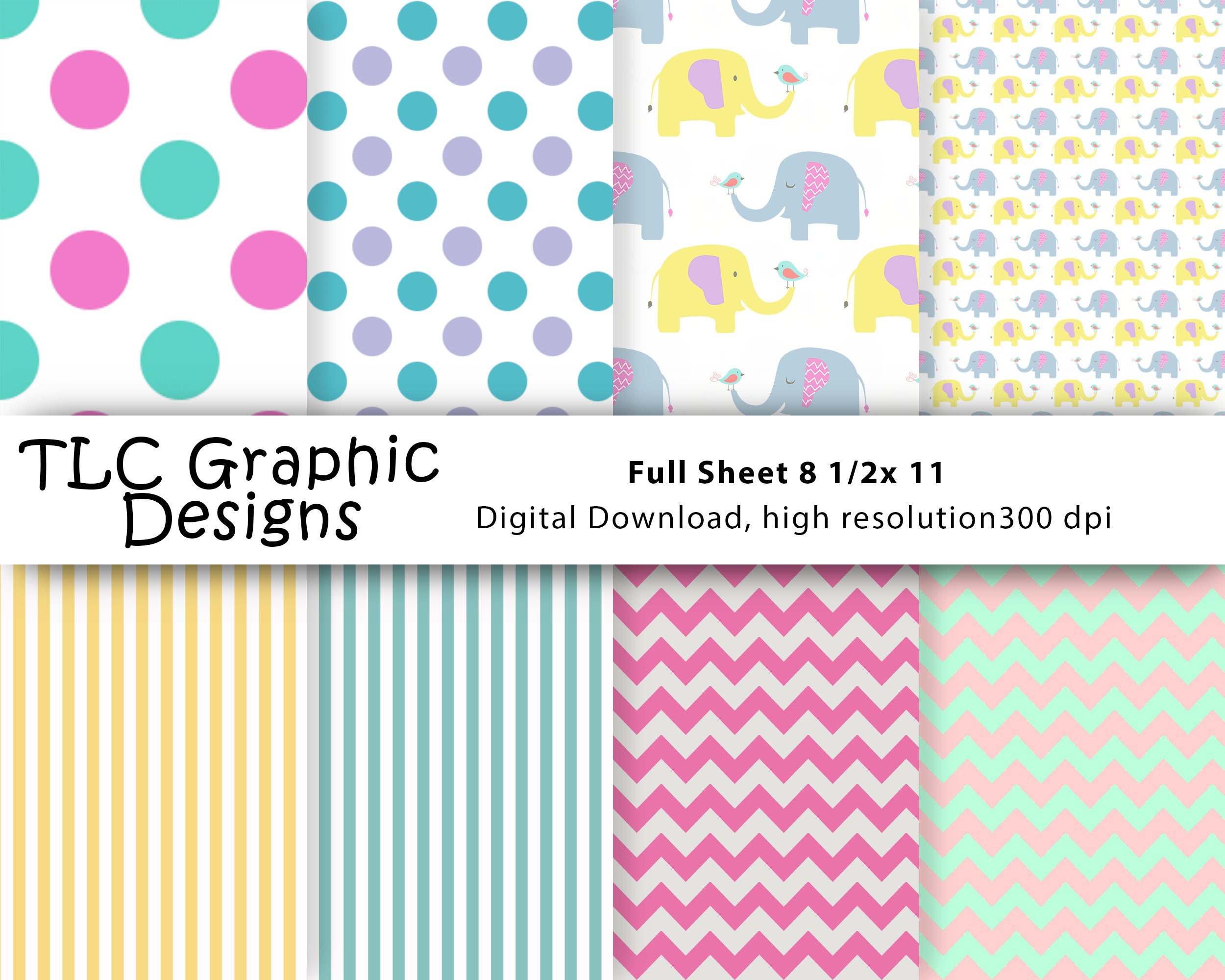 Paper Scrapbooking Baby Shower Digital Papers for Baby Shower Games ...