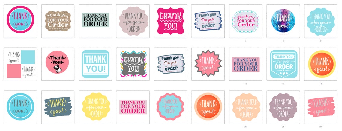 Stickers- Thank You Customer Appreciation Stickers-add to Packages-fun ...