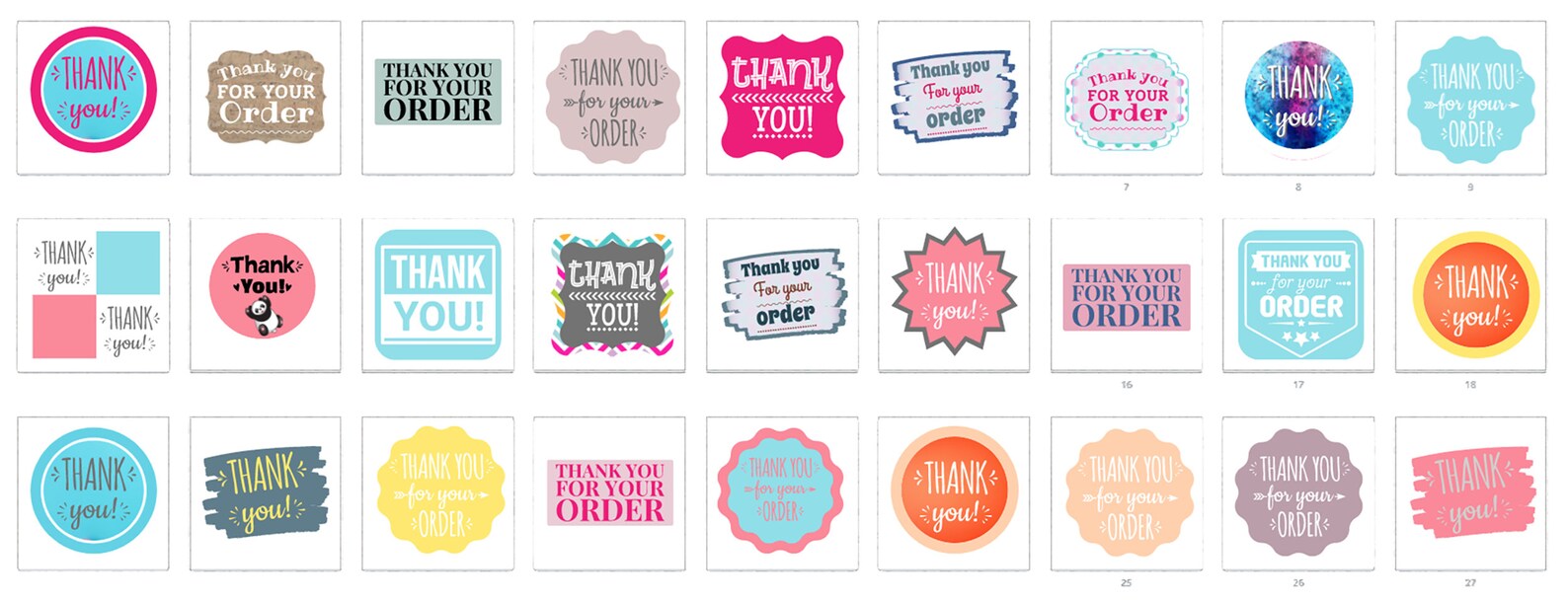 Stickers- Thank You Customer Appreciation Stickers-add to Packages-fun ...