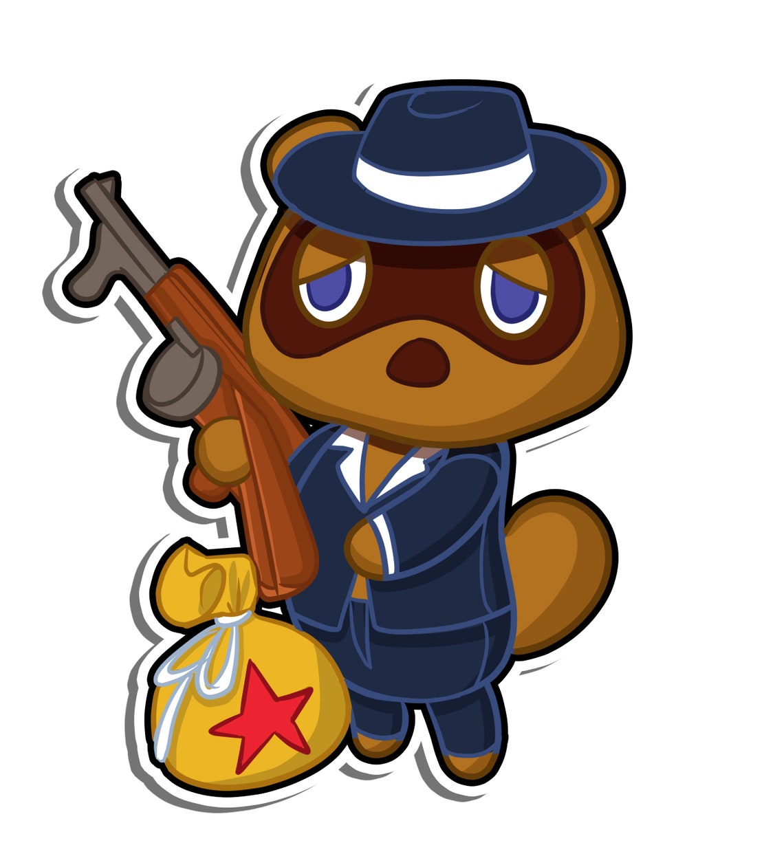 New Original Art of Tom Nook sticker as a gangster Ready to | Etsy