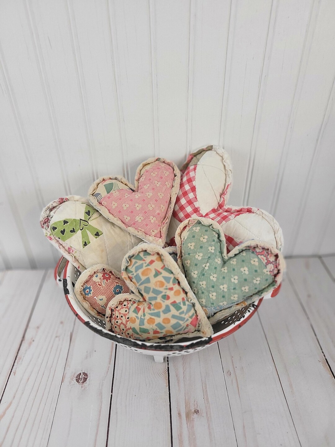 Pillow Tuck Heart Pillows Vintage Quilt Heart Pillows Quilt Heart ...