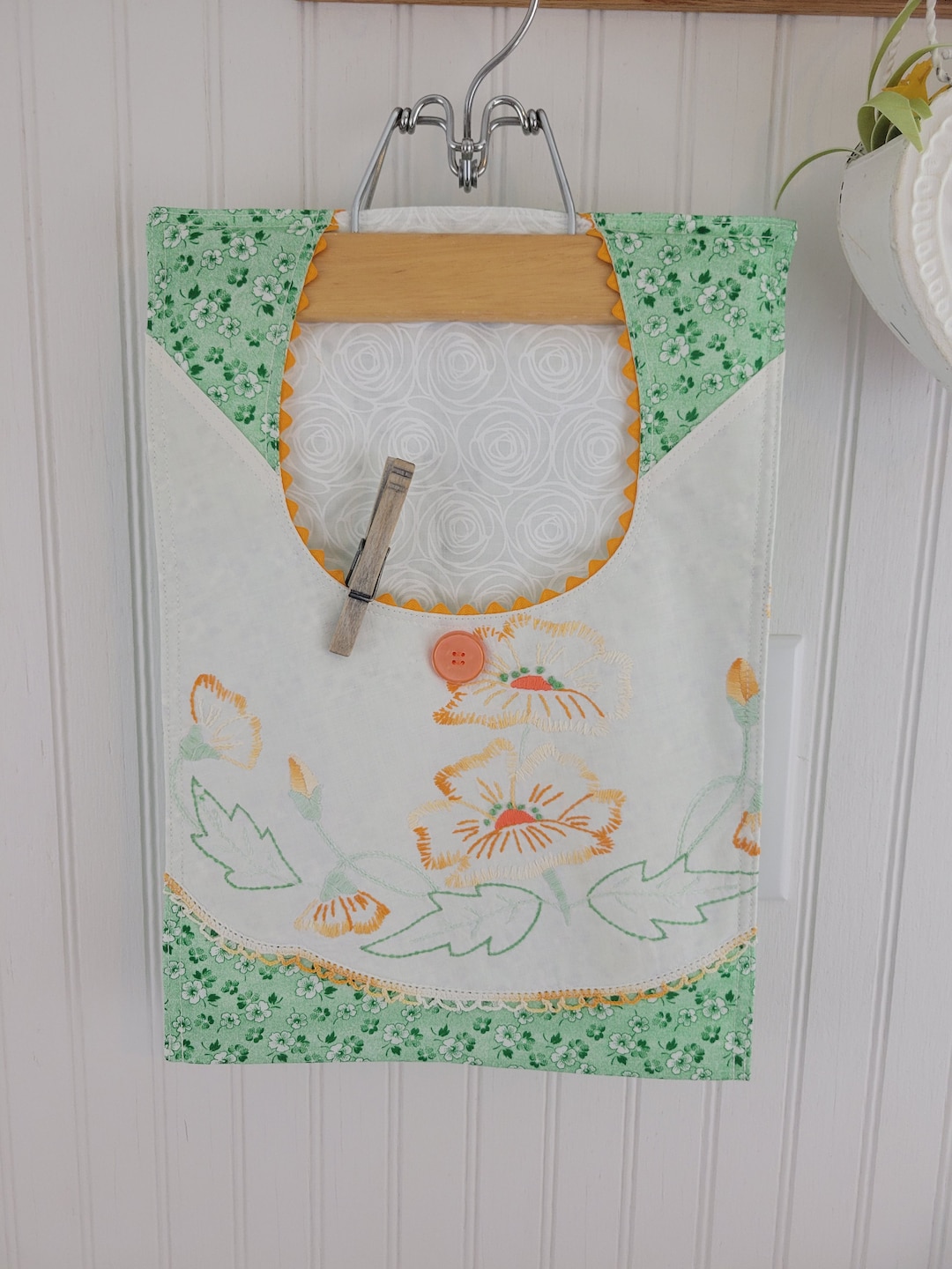 Clothes Pin Bag Peg Bag Cotton Clothes Pin Bag Vintage Clothes Pin Bag ...