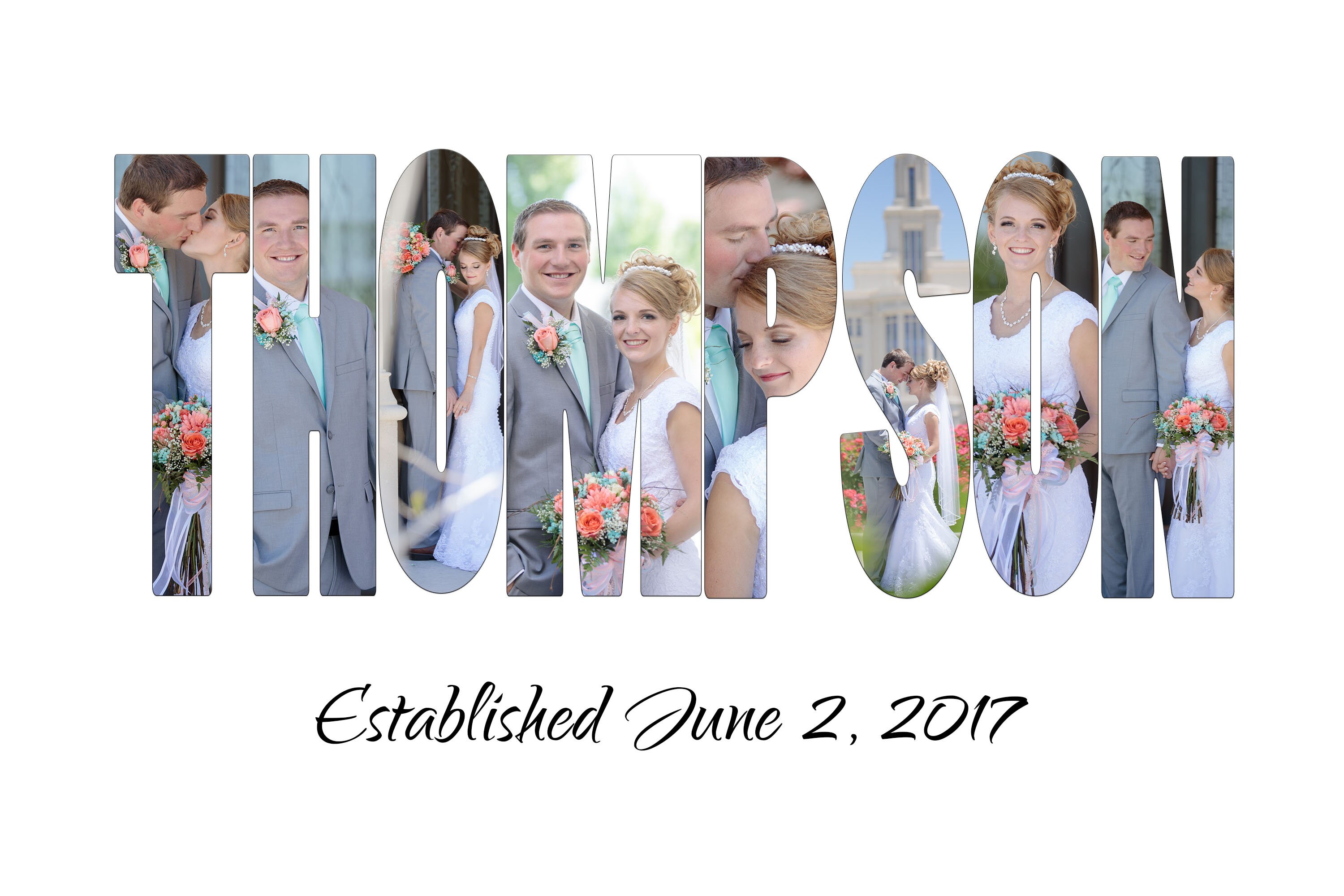 CUSTOMIZED Last Name With Wedding/engagement/life Photos in Each Letter ...