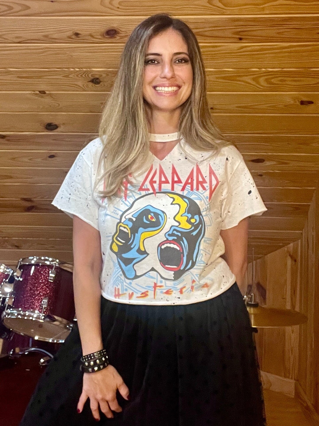 Def Leppard Cropped Tee: Distressed Band T-shirt, Music Festival ...