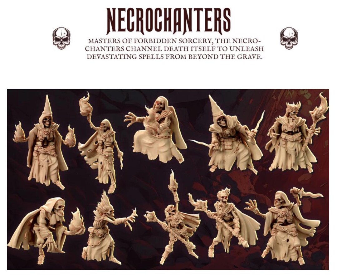 Graveshot Necrochanters Legion of Bones : 32mm Table Top Mini Army ...