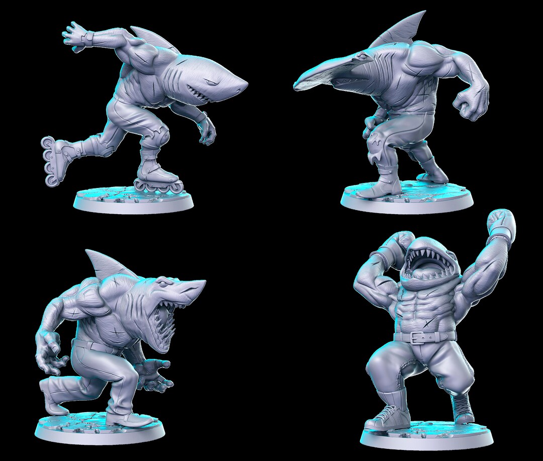 Street Sharks - Resin Miniature for Tabletop Games Dnd, Dungeons and ...