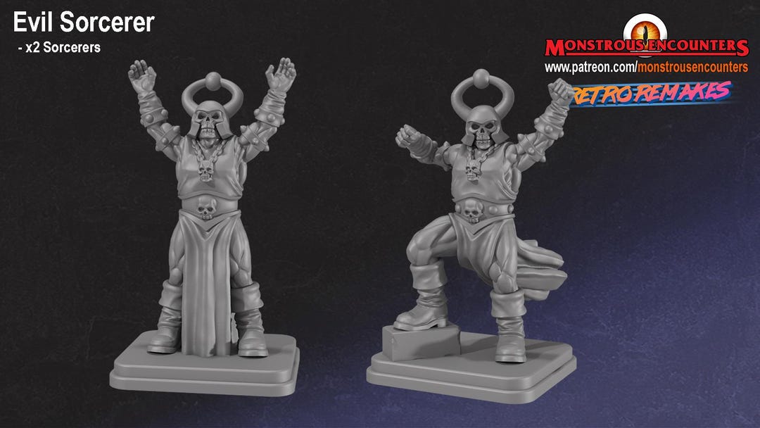 Heroquest Chaos Sorcerer- Miniatures Unpainted 32mm Dungeons and ...