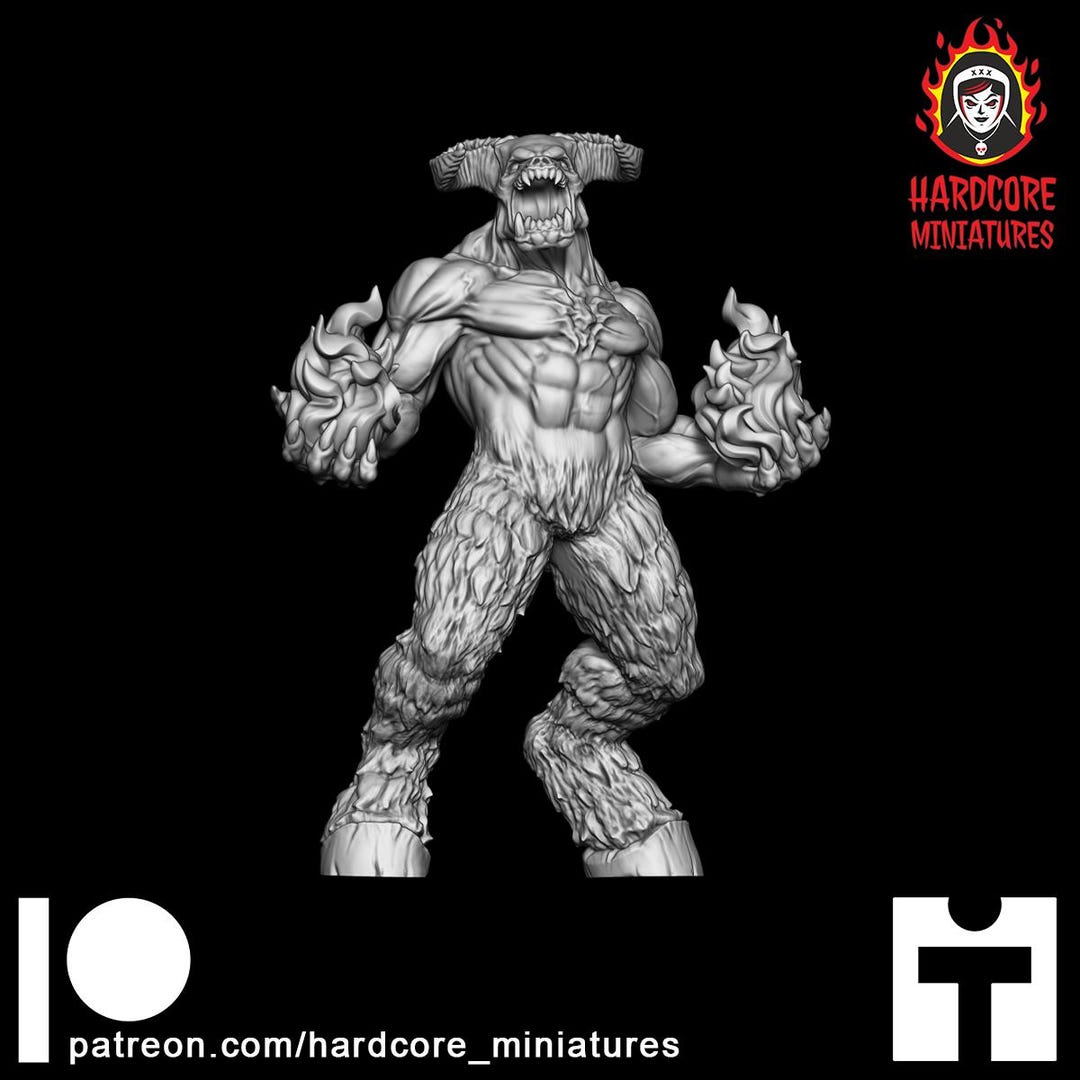 Doom Roaring Hell Lord 32mm Dnd Miniature Doom Video Game Dark Lord - Etsy