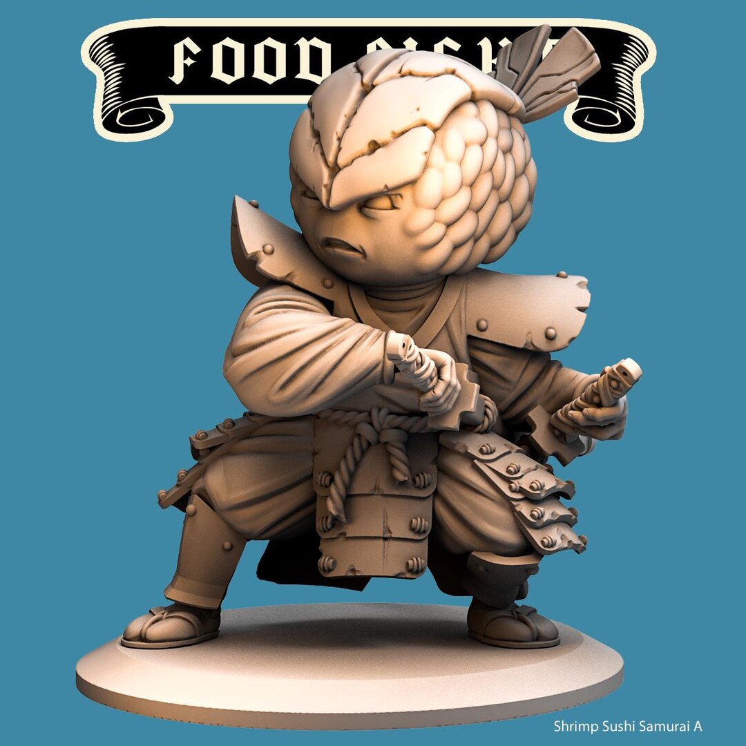 Shrimp Sushi Samurai -- Food Fight! Tabletop Gaming Dnd 32mm | 75MM - Etsy