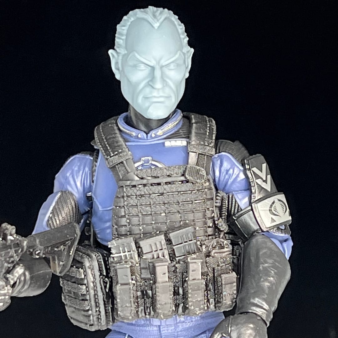 GI Joe Troop Builder Head Custom Head Sculpt 1/12 Classified, Black ...