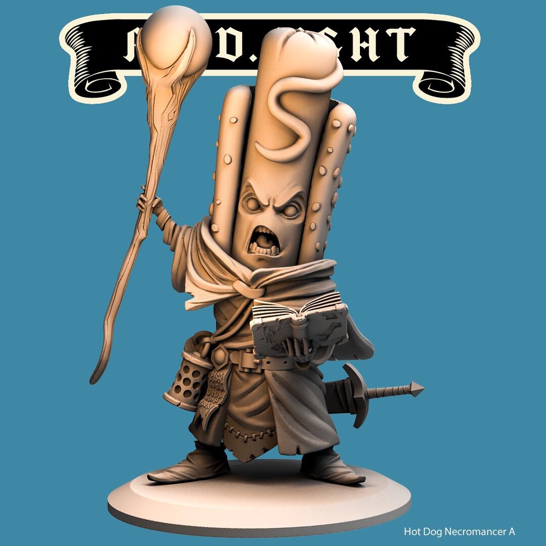 Hot Dog Necromancer--food Fight! Tabletop Gaming Dnd 32mm | 75MM - Etsy