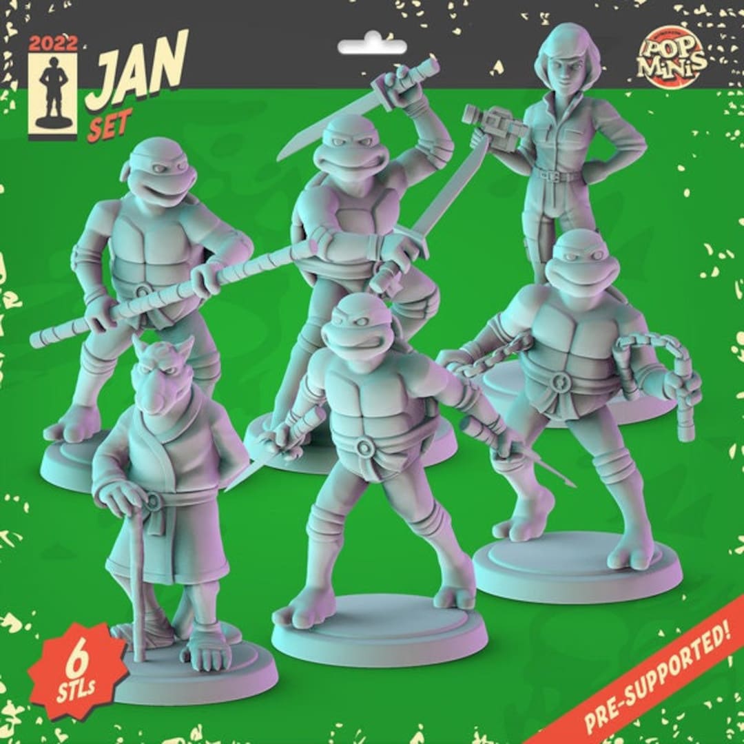 Teenage Mutant Ninja Turtles TMNT Miniatures Complete Set 34mm Dioramas ...