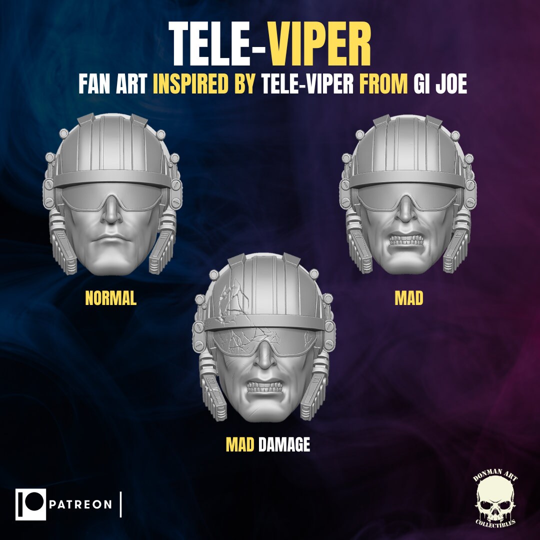 Tele Viper Trouble Bubble G.I. Joe 1:12 Head Sculpt 3d Printed Resin - Etsy