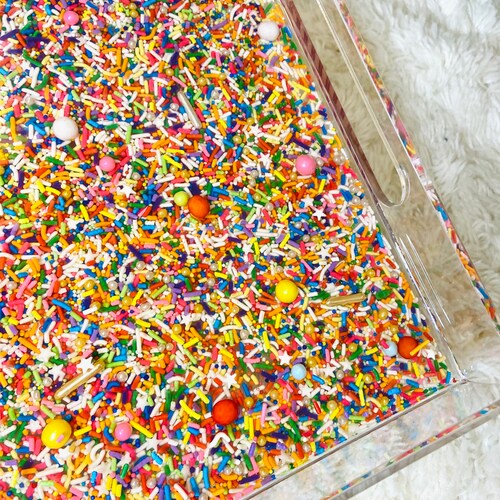 Rainbow Road Sprinkle Mix Resin Acrylic Serving Tray 16 X 12in - Etsy