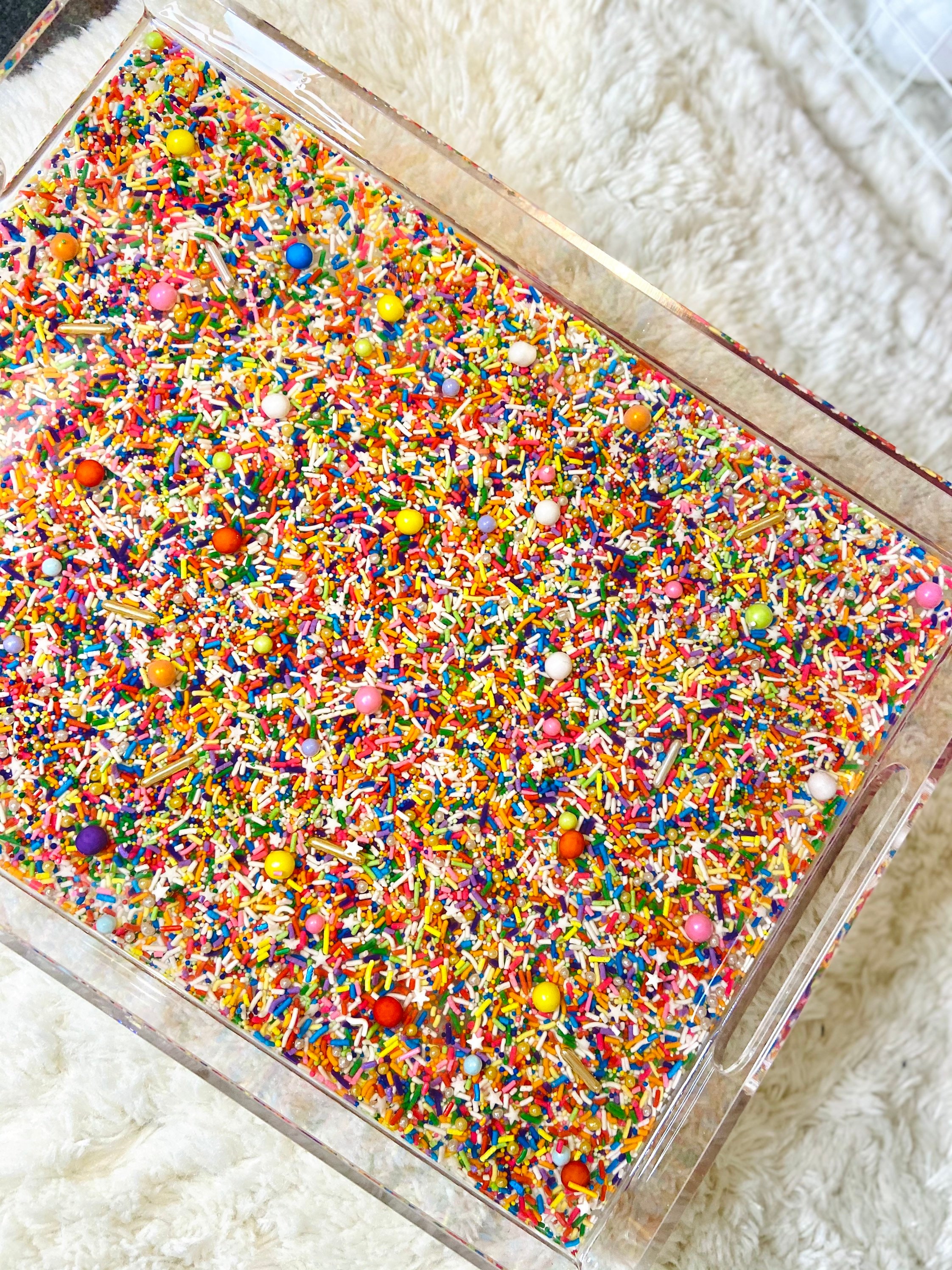 Rainbow Road Sprinkle Mix Resin Acrylic Serving Tray 16 X 12in - Etsy
