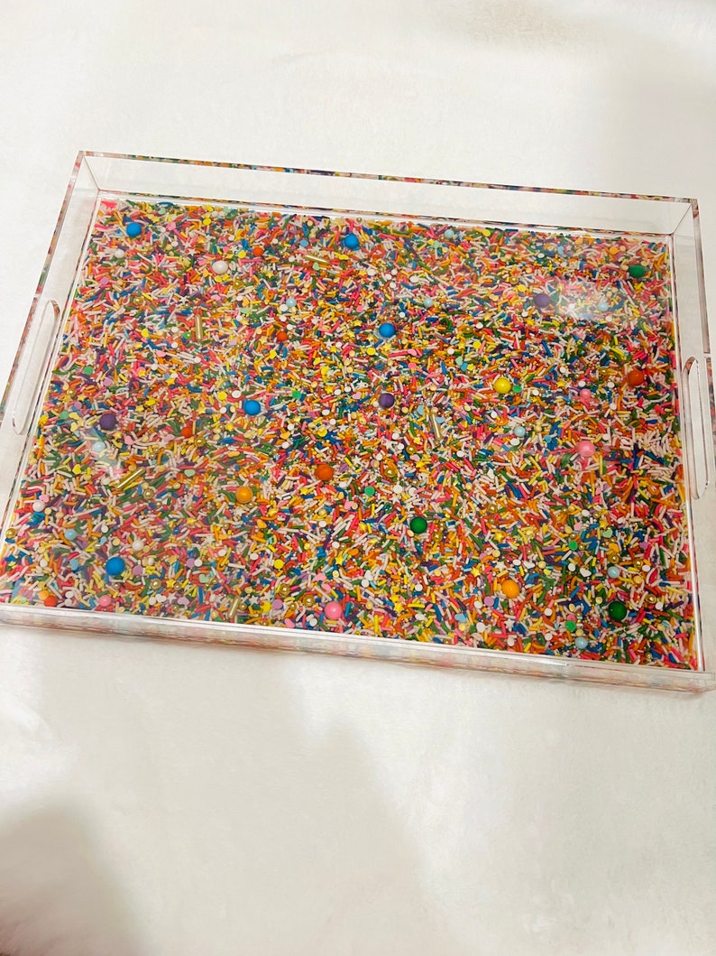 Rainbow Road Sprinkle Mix Resin Acrylic Serving Tray 16 X 12in - Etsy