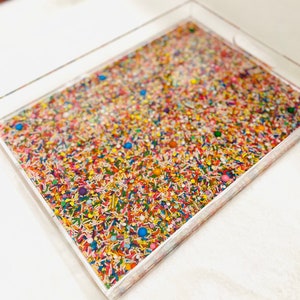 Rainbow Road Sprinkle Mix Resin Acrylic Serving Tray 16 X 12in - Etsy