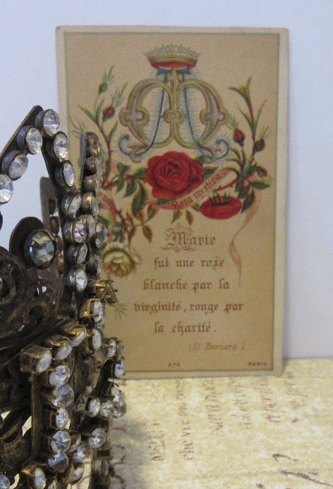 Beautiful Religious Relic Card/catholic Relic/antique Souvenir/gold ...