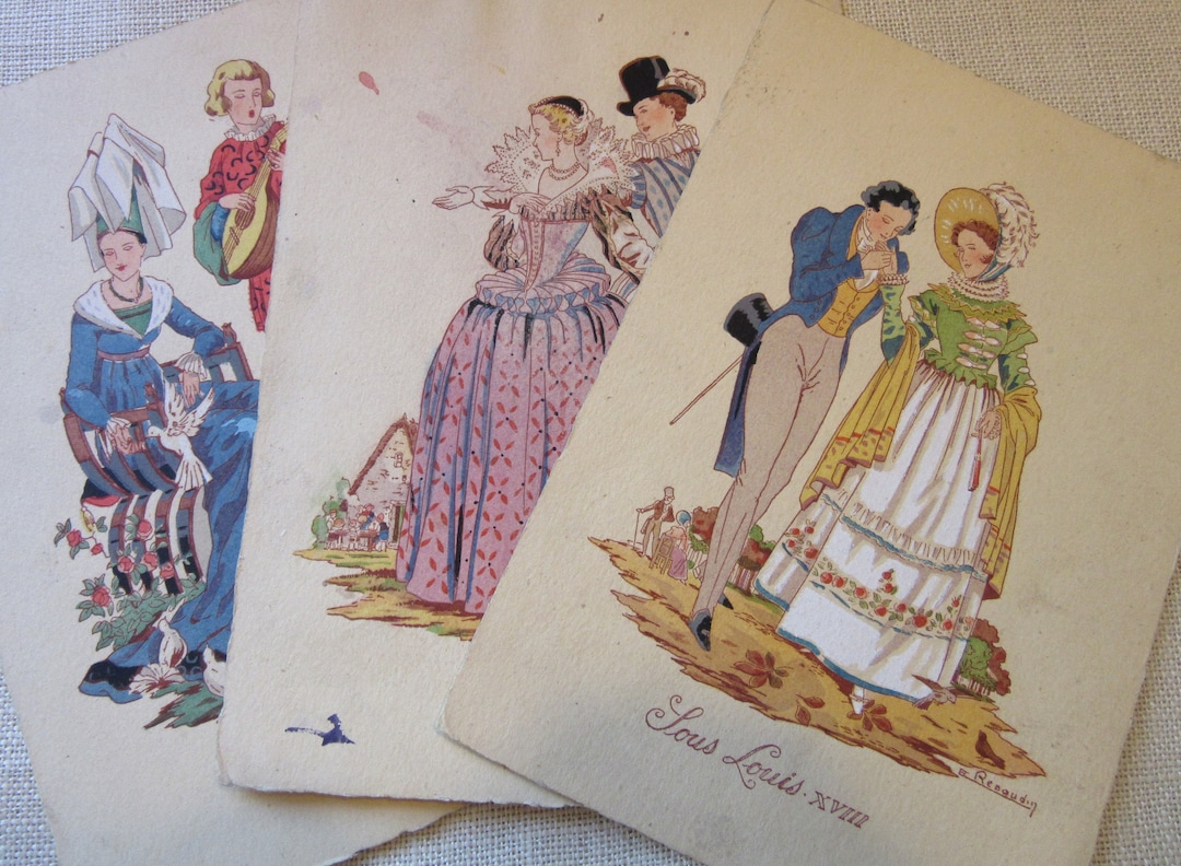 Beautiful French Postcard Art/antique French Royal Art/french Postcards ...