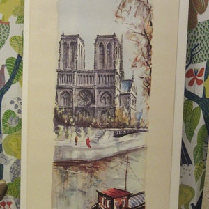 Mid-century Unframed Art, Claude Ducollet Lithograph, "paris -notre ...