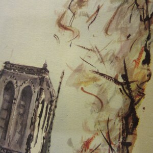 Mid-century Unframed Art, Claude Ducollet Lithograph, "paris -notre ...