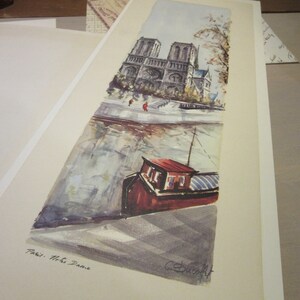 Mid-century Unframed Art, Claude Ducollet Lithograph, "paris -notre ...