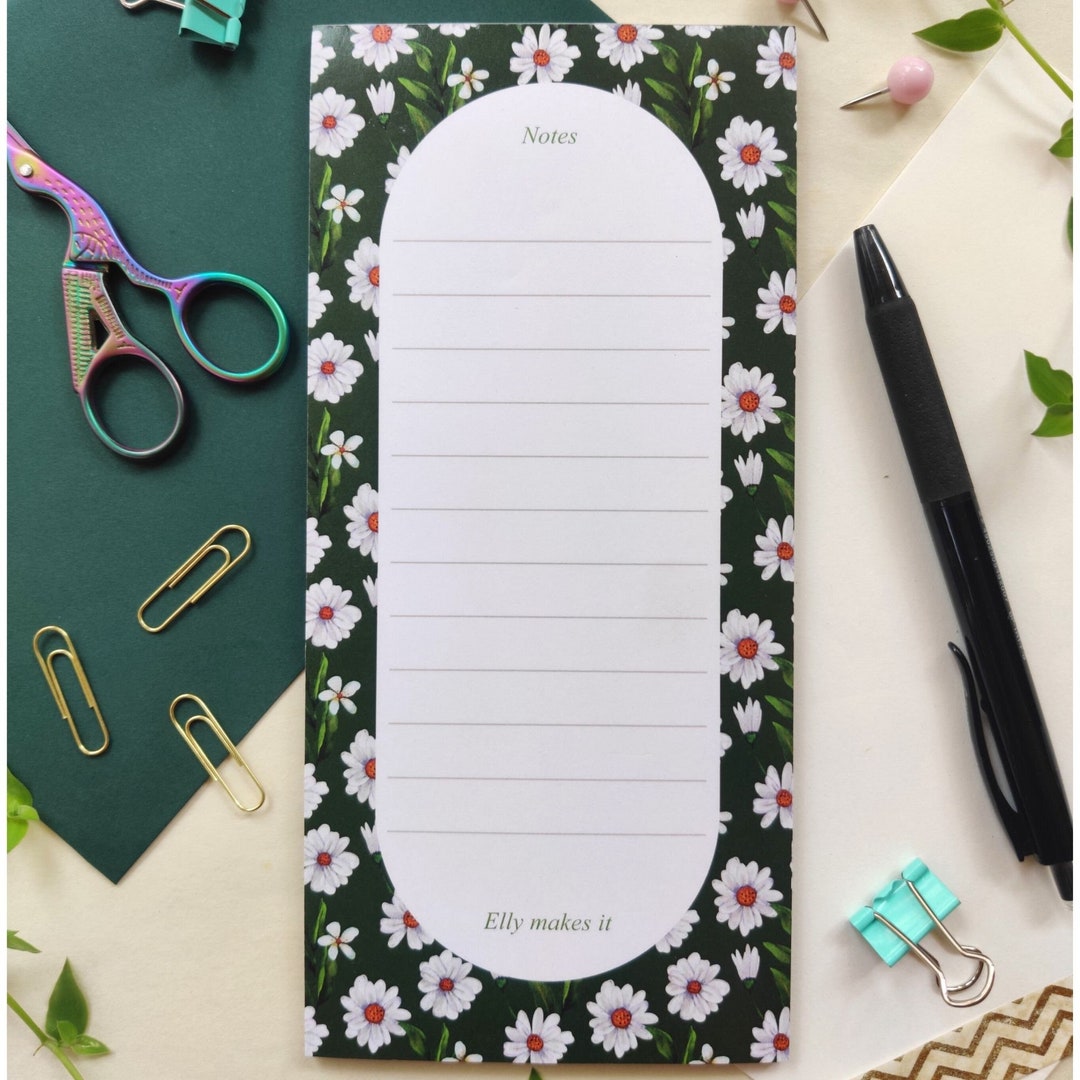 Floral Green White Notepad Bundle Notepad Todo Student Gift Shopping List Notepad Teacher Gift ...
