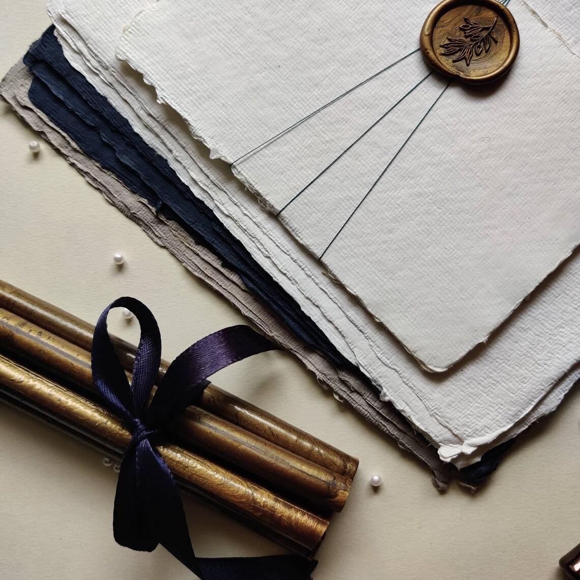 White handmade cotton rag paper A4 150gsm deckle edge paper | Etsy