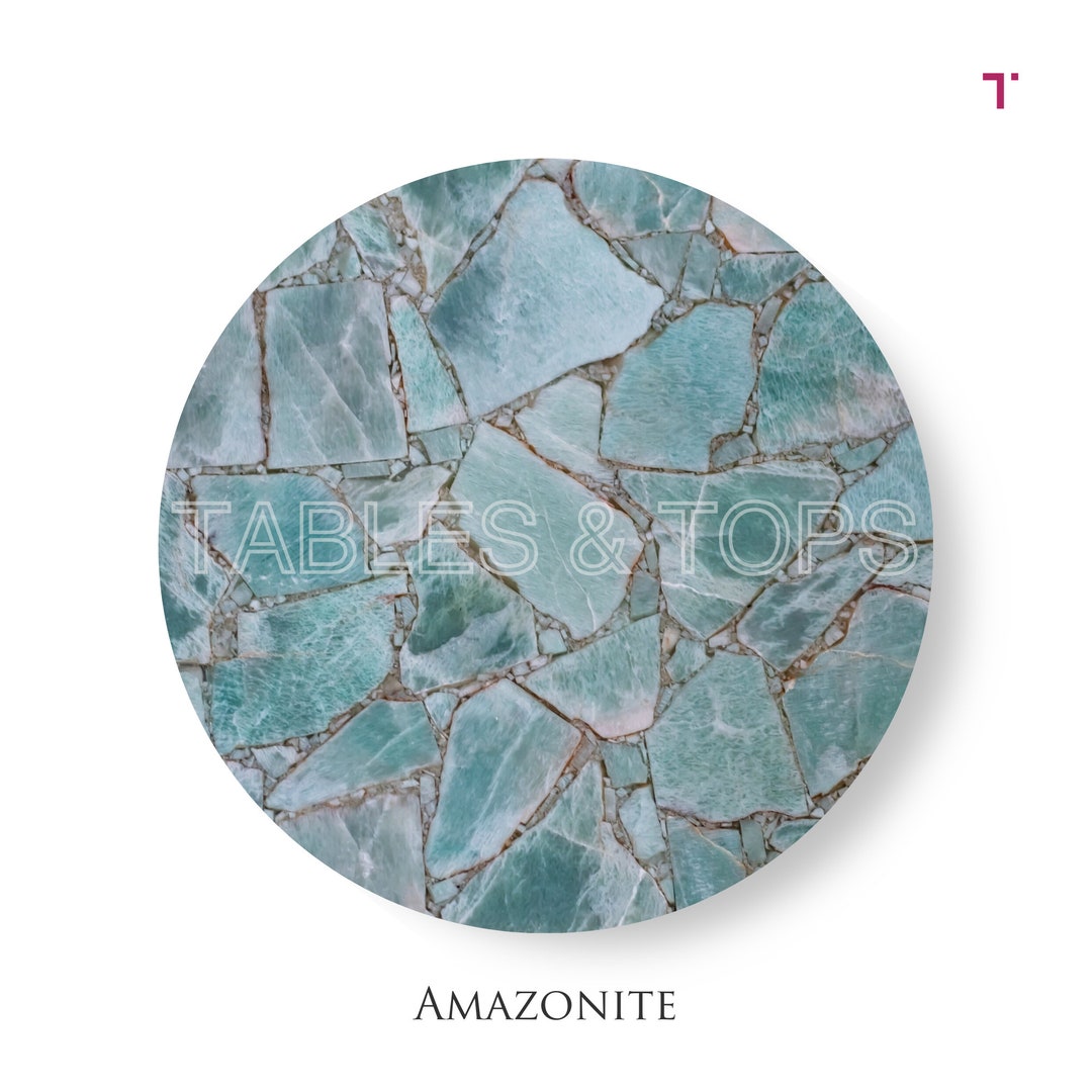 Amazonite Stone Table Top, Kitchen Counter-top, Living Room Tabletop ...
