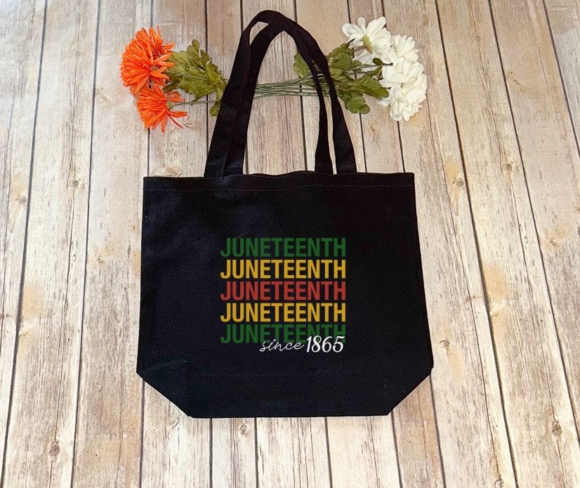 Juneteenth Black Canvas Tote Bags - Etsy