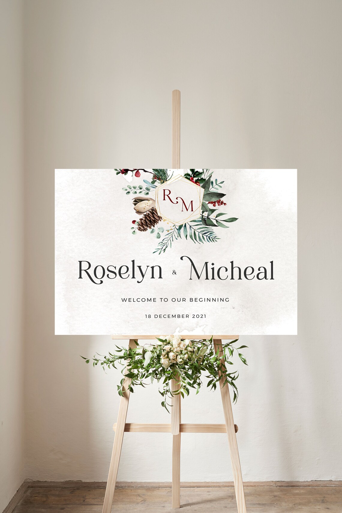 LOLA Winter Wedding Welcome Signs Template Download - Etsy