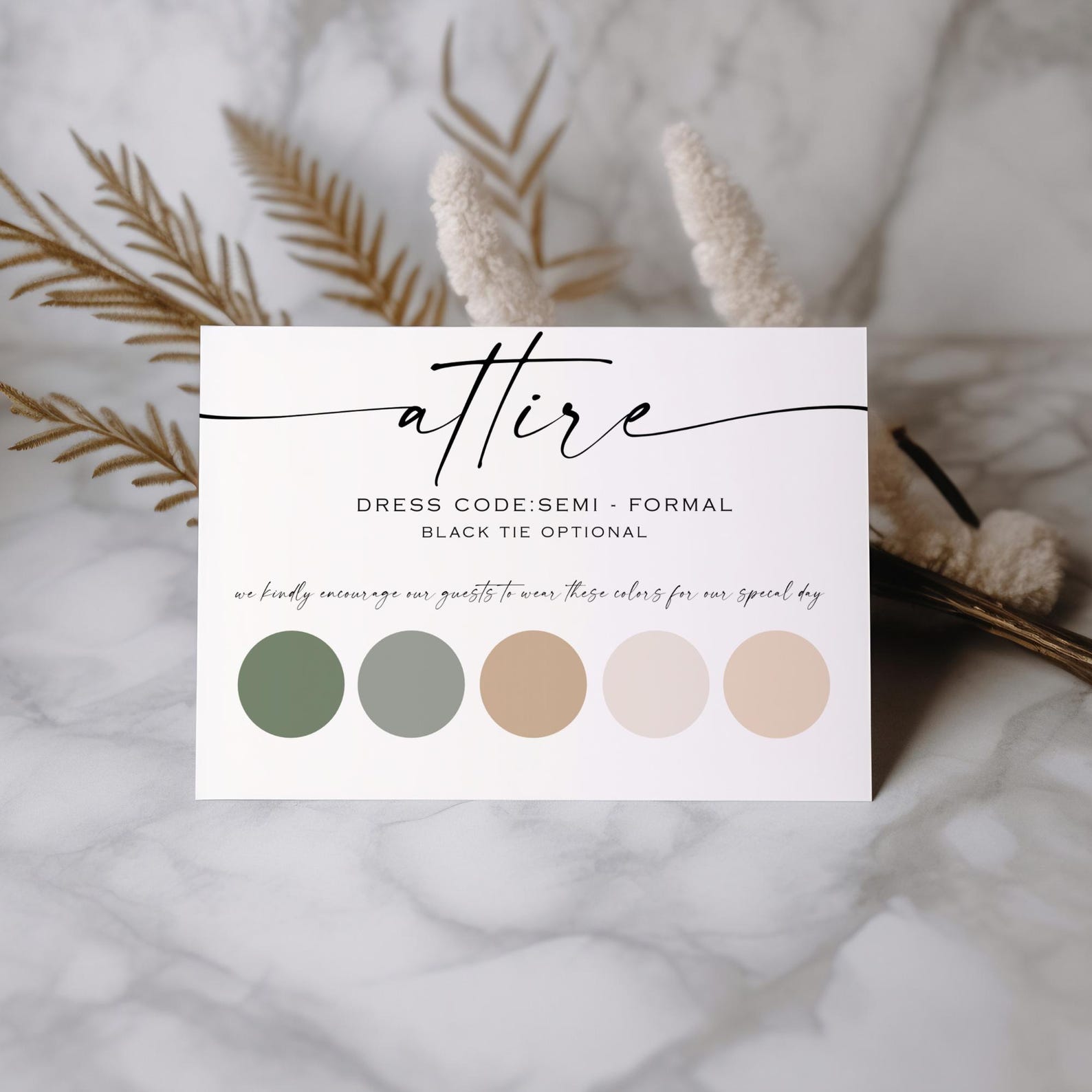 LINA - Wedding Attire Insert Template - Modern Minimalist Design ...