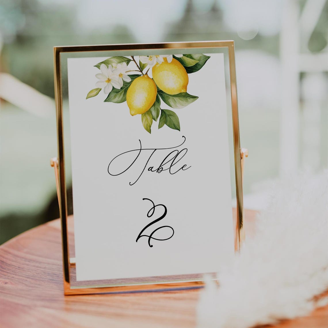 Lemon Theme Wedding Table Numbers Template, Editable Italian ...