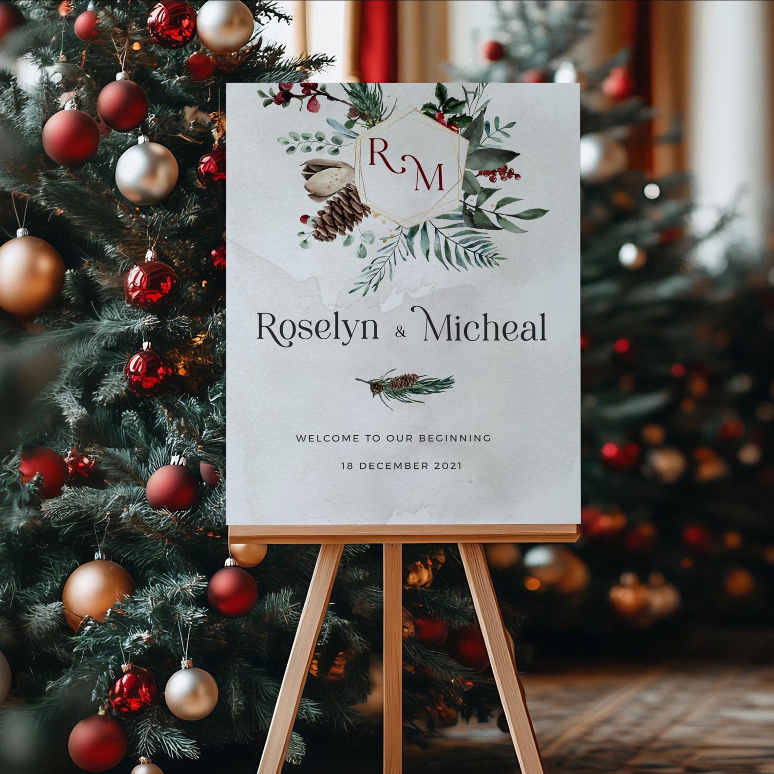 LOLA - Winter Wedding Welcome Signs Template, Download Editable Welcome ...