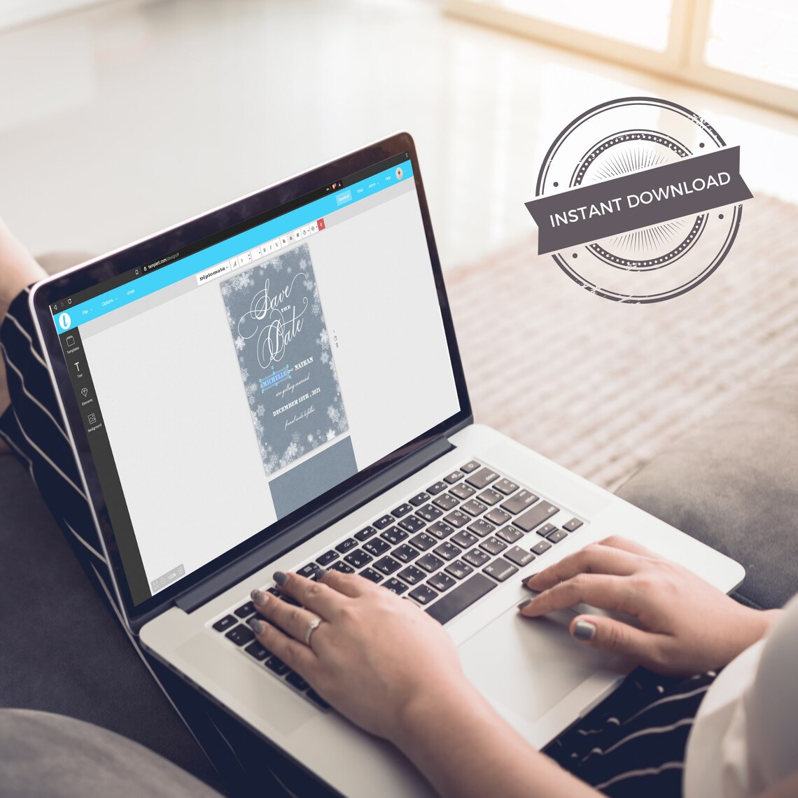 NORA Winter Wonderland Calligraphy Save the Date Wedding - Etsy