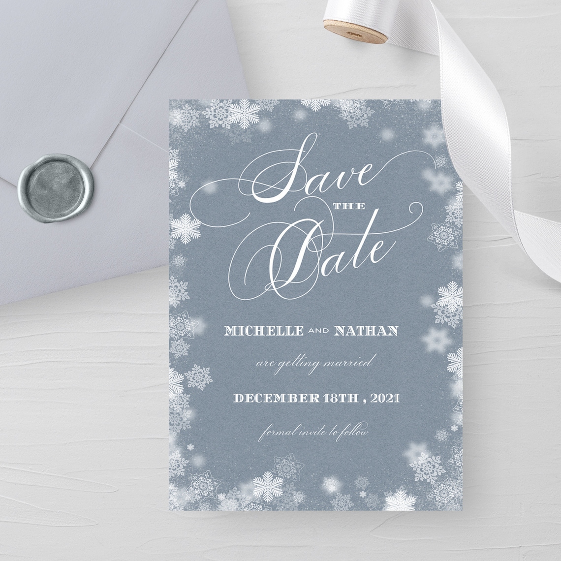 NORA Winter Wonderland Calligraphy Save the Date Wedding - Etsy