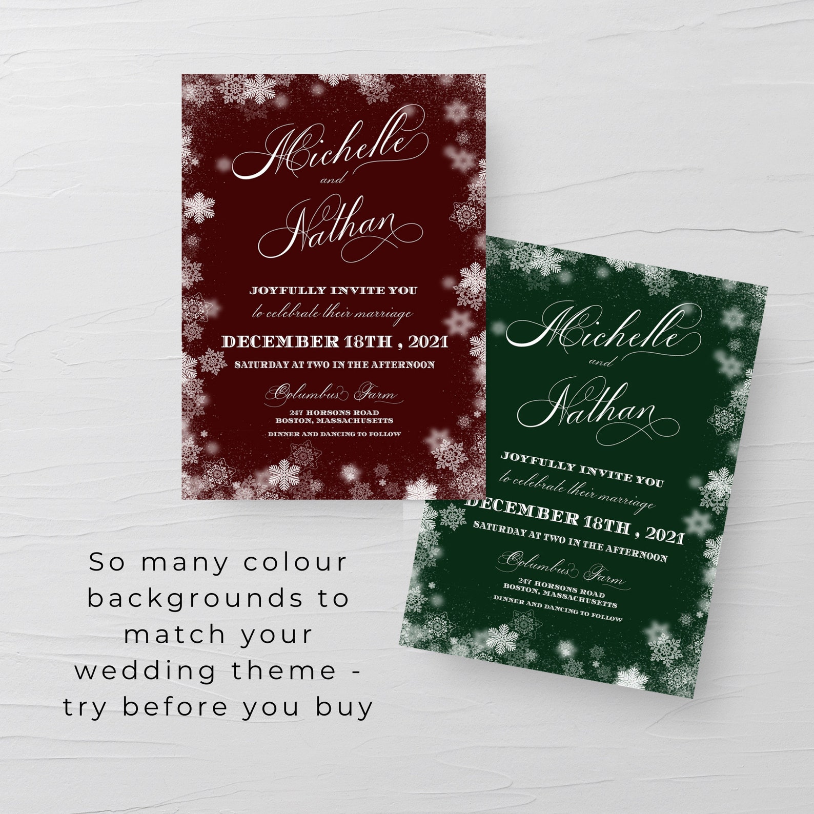 NORA winter Wonderland Wedding Invitation Setrsvp Card - Etsy