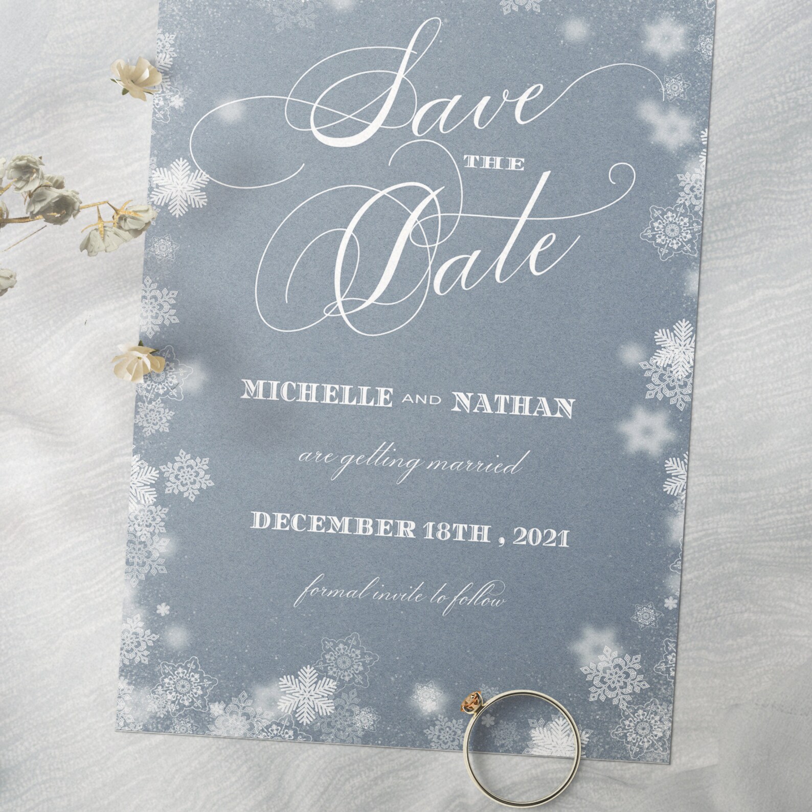 NORA Winter Wonderland Calligraphy Save the Date Wedding - Etsy