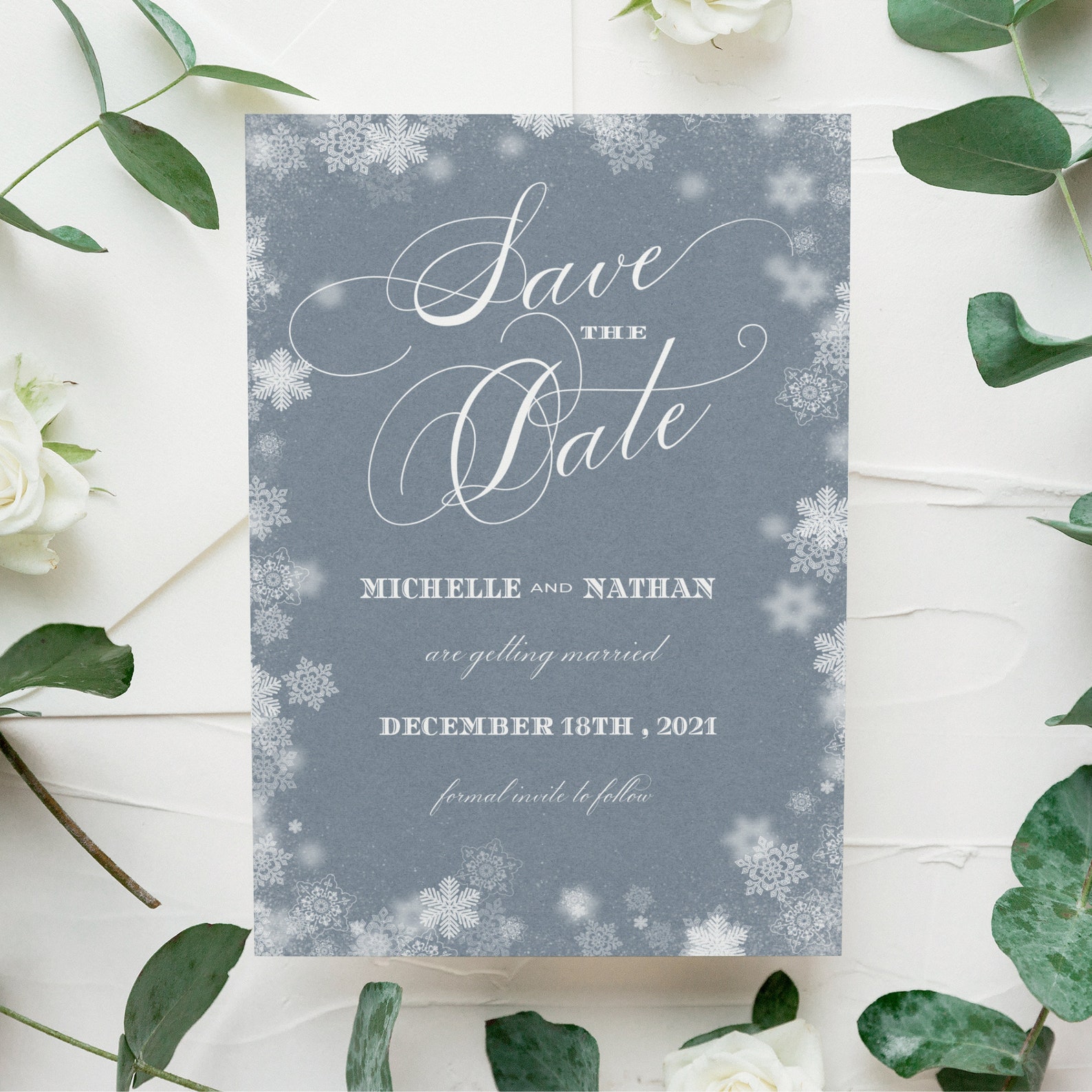 NORA Winter Wonderland Calligraphy Save the Date Wedding - Etsy