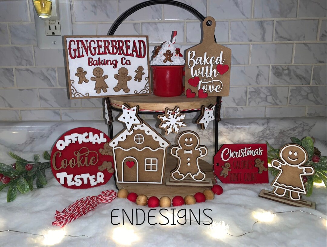Gingerbread Tiered Tray Set - Etsy