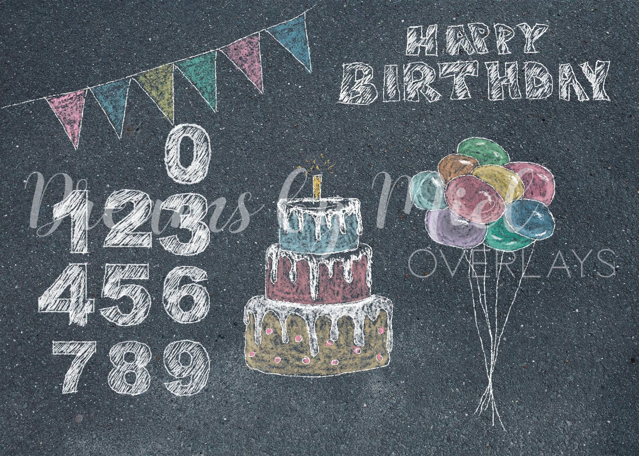 Overlay Birthday Sidewalk Art - Etsy