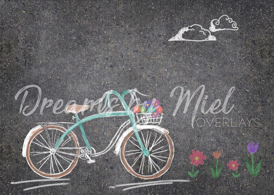 Overlay Bicycle Sidewalk Chalk Art - Etsy