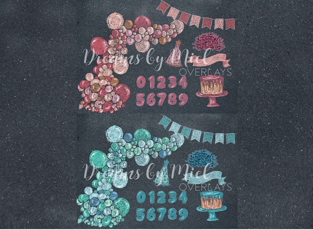Overlay Cake Smash Sidewalk Chalk Art - Etsy