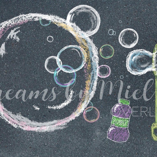 Overlay Bubbles Sidewalk Chalk Art - Etsy