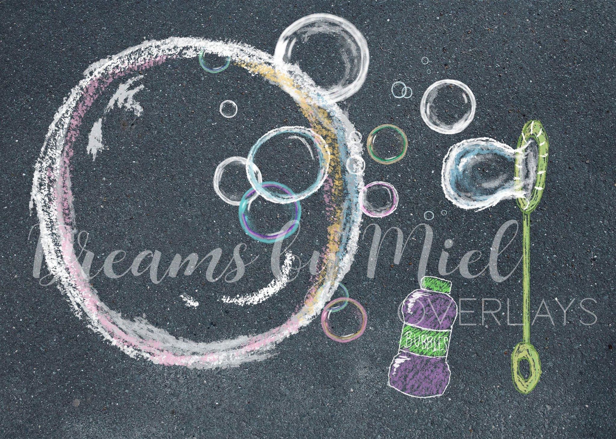 Overlay Bubbles Sidewalk Chalk Art - Etsy