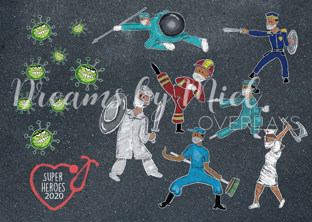 Overlay Super Heroes 2020 Sidewalk Chalk Art - Etsy